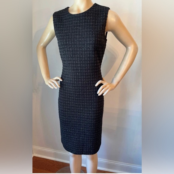 St. John | Dresses | New St John Tweed Dress Us 8 Black With Gold ...